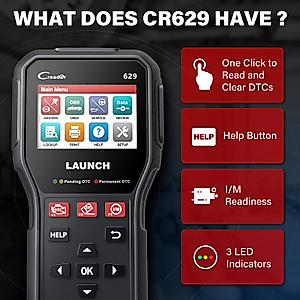 LAUNCH CR629 OBD2 Scanner Newest 2023 Scan Tool with Reset Oil/BMS Service+Live Data, Professional Mechanic Full OBDII Diagnostic Code Reader for Read/Clear DTCs Lifetime Free Update