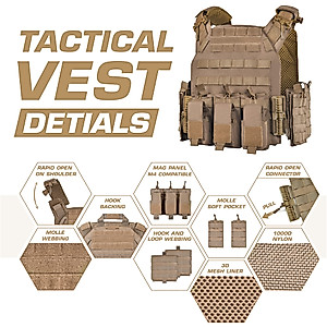 FIREGEAR Tactical Vest Weighted Vest Airsoft Vest,3D Breathable Adjustable Modular Quick Release Vest Outdoor Training