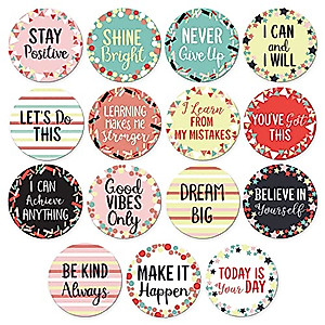 Sweetzer & Orange 30 Growth Mindset Confetti Positive Sayings Accents | Motivational Wall Art Inspirational Quote Cards with Matching Pastel Colors for Classroom Decorations, Office, Nursery (7-Inch)