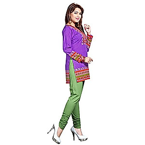 Maple Clothing Women's Short Kurta Tunic Kurti Top Indian Clothing (Purple, 3XL)