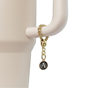 Wabogove Letter Charm Accessories for Stanley Cup 2PCS Initial Name ID Personalized Handle Charm for Stanley Tumbler (A)