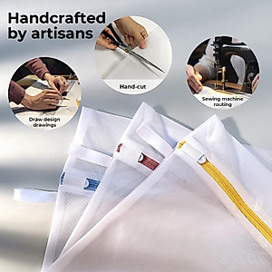 Lifnmybr 9 Pack Laundry Bag, Mesh Laundry Bags with Sturdy Zipper, Hanging Loop and Breathable Fine Net, Artisans Made Wash Bags for Lingerie, Delicates, Underwear, Pants, Shoes, Socks