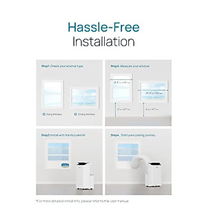 Dreo TwinCool 12000 BTU Smart Inverter Portable Air Conditioner with Dual Hose, 42dB Quiet,Powerful Cooling, Up to 450 Sq Ft, Remote Control, Dehumidify, 24H Timer, Window Mount Kit, White