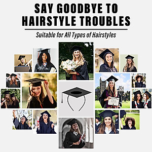 unibouti 2 Pack Graduation Cap Headband - Grad Cap Head Band Insert with EVA Foam Sticker - Graduates Essential Hairband for Securing Graduation Hat