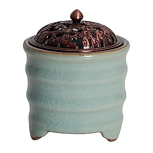 RXBFD Ceramic Electric Incense Burner - Timing Temperature Control Aromatherapy Furnace,Agarwood Essential Oil Burner,Home Porcelain,Balcony,Porch,Patio,Garden Essential