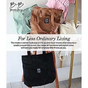 Brook + Bay Corduroy Tote Bag for Women - Boho Bag - Plain Tote Bag with Pockets - Cute Tote Bags Aesthetic - Shoulder Bag