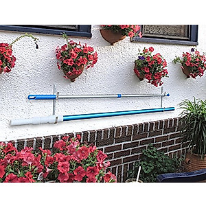Aquatix Pro Pool Pole Hanger Premium 2pc Aluminium Holder Set, Ideal Hooks for Telescopic Poles, Skimmers, Leaf Rakes, Nets, Brushes, Vacuum Hose, Garden Tools and Swimming Pool Accessories (1)