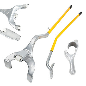 BLACKHORSE-RACING 17.5" to 24.5" Tire Changer Mount Demount Removal Tool Tubeless Truck Extra Bead Keeper Yellow