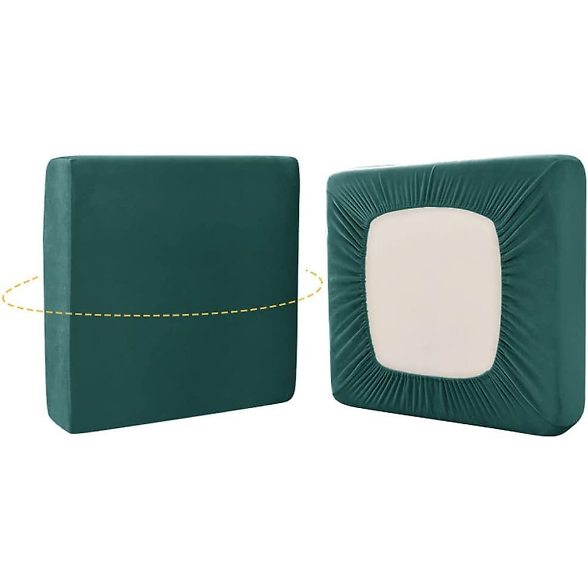 MRXFN Velvet Couch Cushion Covers, Stretch 3 2 1 4 Seat Cover Lounge Sofa Slipcovers Sectional Loveseat Chaise Non-Slip Furniture Protector for L/U Shape Sofa,1 seat, Light Blue