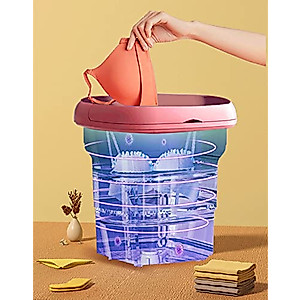 Portable Washing Machine 4.5L Mini Foldable Small Machine for Apartment, Laundry, Camping, RV, Travel, Underwear, Socks, Baby clothes Lightweight and Easy to Carry (Blue)