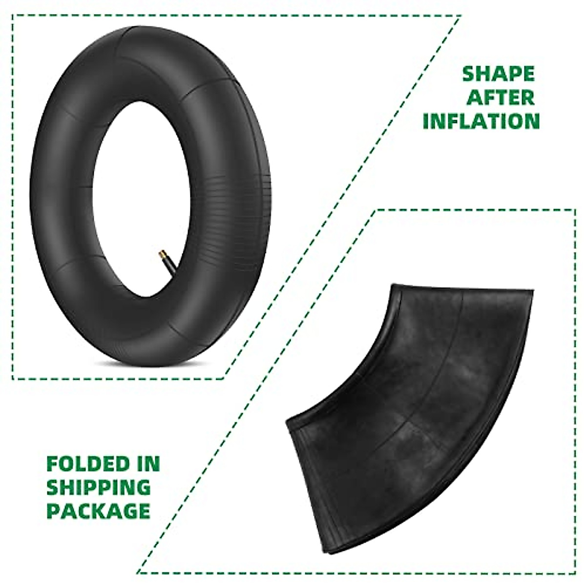 LAXEEM 2Pack 4.80/4.00-8 Replacement Inner Tire Tube For Mowers, Hand Trucks, Wheelbarrows, Carts and More