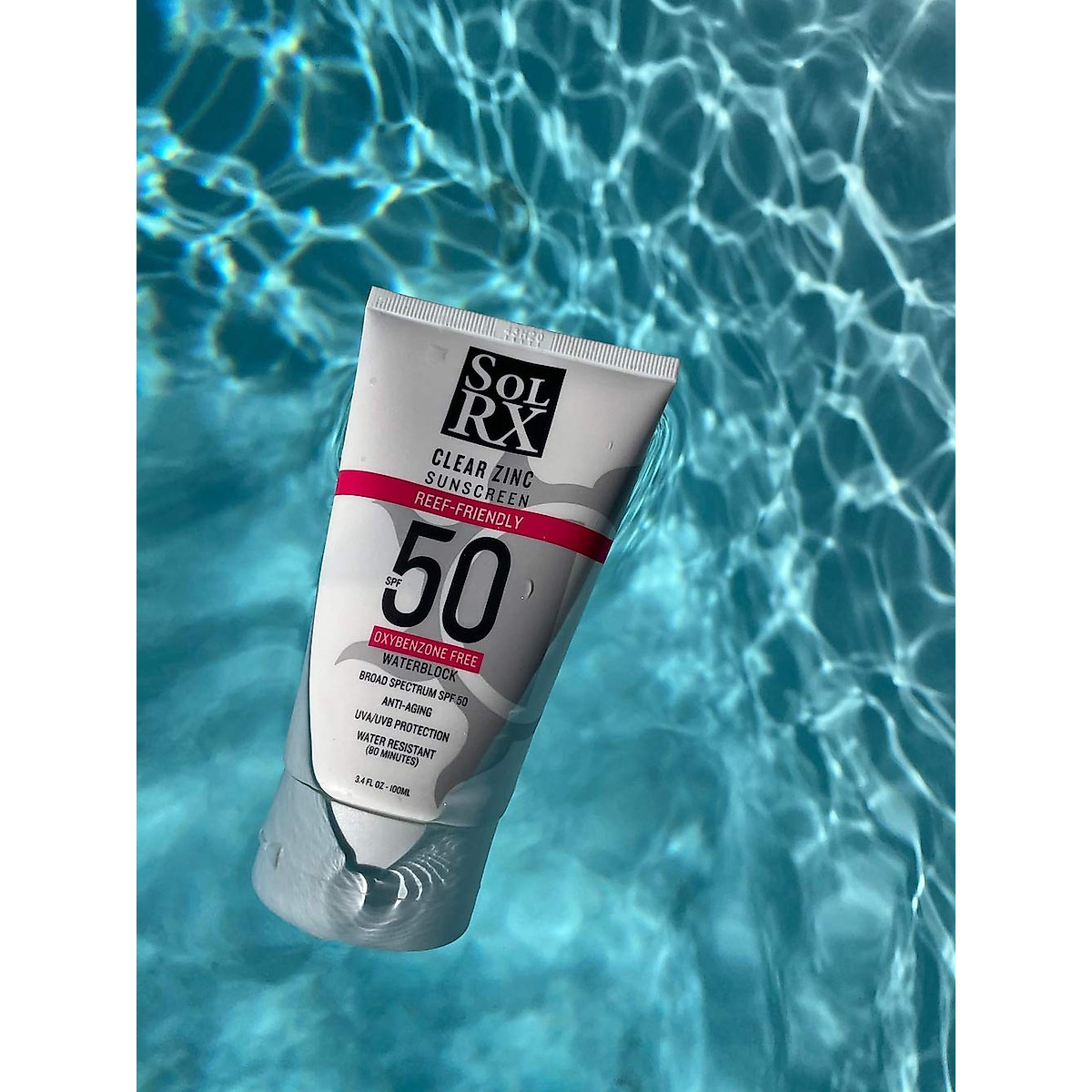 SolRX MINERAL+ SPF 50 Sunscreen - Zinc Oxide Sunscreen, Water Resistant Sunscreen, Reef Safe Sunscreen, Broad Spectrum Sunscreen for Face and Body