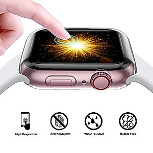 GEAK for Apple Watch Case 40mm Series 6 Series 5 with Screen Protector, 3 Pack Soft Transparent TPU All-Around Protective Case for iWatch Series 4 40mm (3Clear)