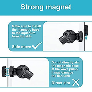 YCTECH Aquarium Wave Maker Pump: 8W 1600GPH 360°Adjustable Power Head Fish Tank Circulation Pump with Magnet Suction Base for Freshwater | Saltwater