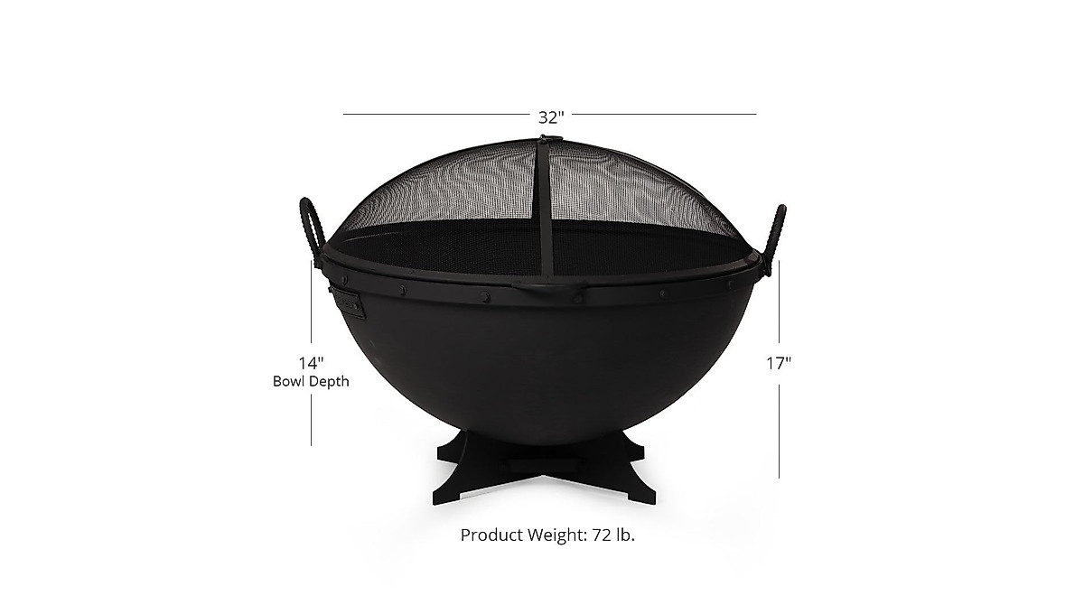 Titan Hemisphere Fire Pit | Durable 32" Cast Iron Design