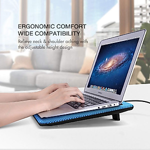 Havit HV-F2056 15.6-17 Inch Laptop Cooler Cooling Pad - Slim Portable USB Powered (3 Fans) (Blue)