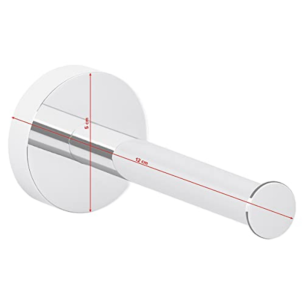 tesa Smooz No Drill, Wall Mounted Spare Bathroom Toilet Roll Holder, Chrome-Plated Metal, Removable Adhesive Glue Technology