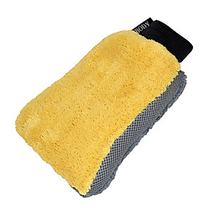 Carrand 40310 3-in-1 Waterproof Microfiber Car Wash Mitt , Yellow