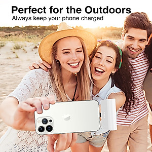 ATGIH Portable Charger for iPhone,5000mAh Ultra-Compact Fast Power Bank Compatible with iPhone 6/7/8/SE/11/XR/12/12 Pro Max/13/13 Pro Max/14/14 Pro Max/14 Plus/iPad Series（White）