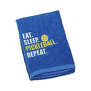 LEVLO Pickleball Sports Lovers Gift Eat Sleep Pickleball Repeat Cotton Towels for Pickleball Lovers (Eat Sleep Pickleball Repeat)