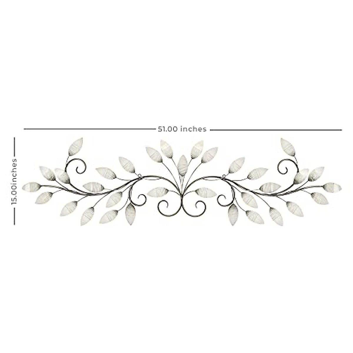 Stratton Home Decor S07736 Brushed Pearl Over The Door Wall Decor, 51.00 W x 1.00 D x 15.00 H, White