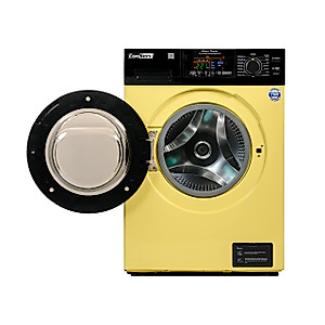 Conserv Digital Compact 110V Vented/Ventless 18 lbs Combo Washer Dryer 1400 RPM (Yellow Black)