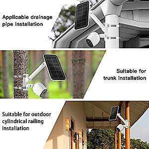 2-in-1 Pole Mounting Bracket for Arlo Solar Panel/Arlo Pro 3/Arlo Ultra1&2/Arlo Essential/Arlo Pro 4 /eufyCam Outdoor Mount Accessories for Arlo pro 4 and Arlo Solar Panel (White)
