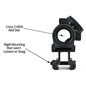 AT3 Tactical RD-50 PRO Red Dot Sight with 1" Riser - for Lower 1/3 Cowitness with Iron Sights - 2 MOA Compact Red Dot Scope