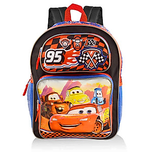 Disney Cars Backpack for Kids ~ Deluxe 16" Disney Cars Backpack Bundle (Disney Cars School Supplies)