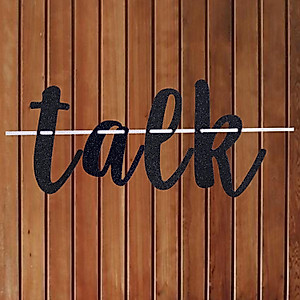 MJJLT Talk Forty to Me Banner, 40th Birthday Party Decorations Fun Gold Gliter Paper Sign,40th Marriage Anniversary Party Decorations Black