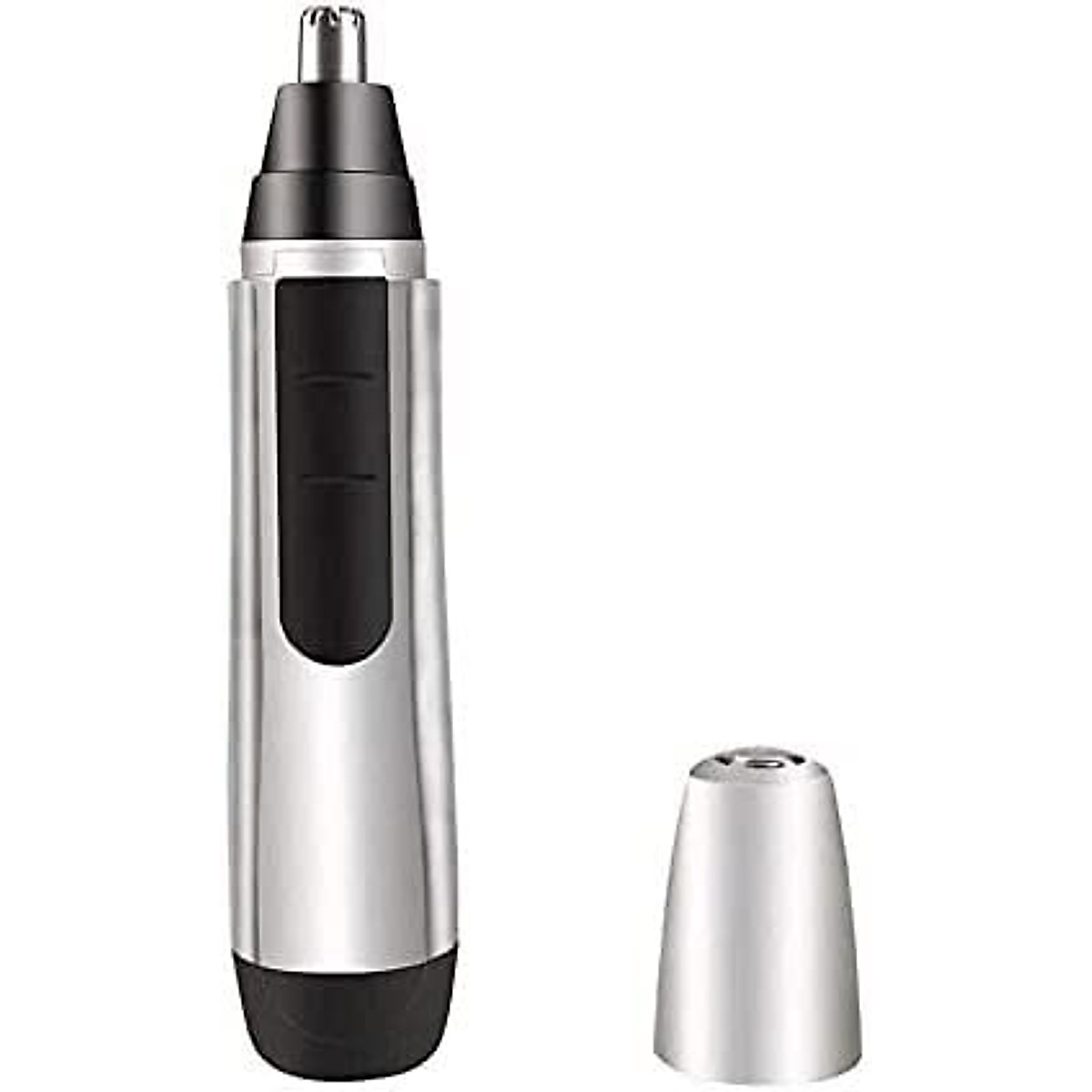 QINERSAW Portable Nose Ear Trimmer, Painless Hair Remover Shaver for Face, Electric Razor for Women and Men, Battery-Operated (Silver)