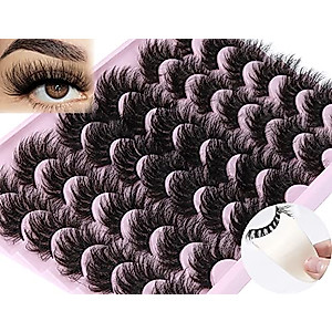 Mink Lashes Fluffy False Eyelashes Dramatic Mink Lashes with False Eyelash Applicator 3D Curly Fake Eyelashes 18-22mm 3 Different Style 21 Pairs Eye Lashes Pack by FANXITON
