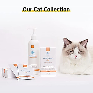 Breezytail PetO’Cera Cat Shampoo | Hypoallergenic Feline Skin & Coat Care Body Wash| Itch Relief, Moisturizing & Rejuvenating| Veterinarian Approved and Formulated Shampoo for Cats | 10.1oz