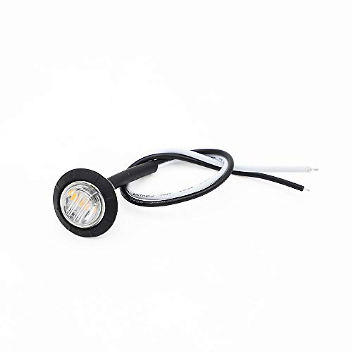 Meerkatt (Pack of 50) Mini Round 3/4 Inch Clear Lens Green LED Bullet SMD Side Marker Indicator Lights Button Fits for Boat Bus Truck Trailer Pickup w/Grommets 12V DC