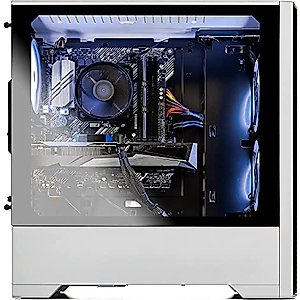 Skytech Gaming Blaze 3.0 Gaming Computer PC Desktop - Intel i3-10100F, GTX 1650, 500GB SSD, 8GB DDR4 3000, RGB Fans, AC WiFi, Windows 10 Home 64-bit, White