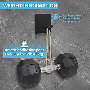 iBath 4-Packs Adhesive Towel Hooks, sus304 Stainless Steel Traceless Wall Hooks Bathroom or Kitchen, for Hanging coat, hat, towel (Matte Black)