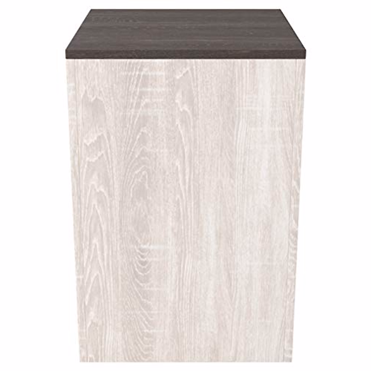 Signature Design by Ashley Dorrinson Modern Farmhouse Filing Cabinet with 2 Drawers, Whitewash & Brown