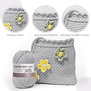 328 Yards Yarn for Crocheting,250g/8.81oz Pink Crochet Yarn,Soft Yarn for Crocheting Knitting with Stitch Markers,Blunt Needles Chunky Thick Cotton Nylon Blend Yarn for Crocheting Beginner