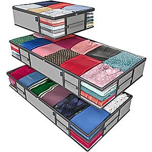 Everlasting Comfort Under Bed Storage Bags - Store 45% More With 172.5L of Bins - Collapse & Fold