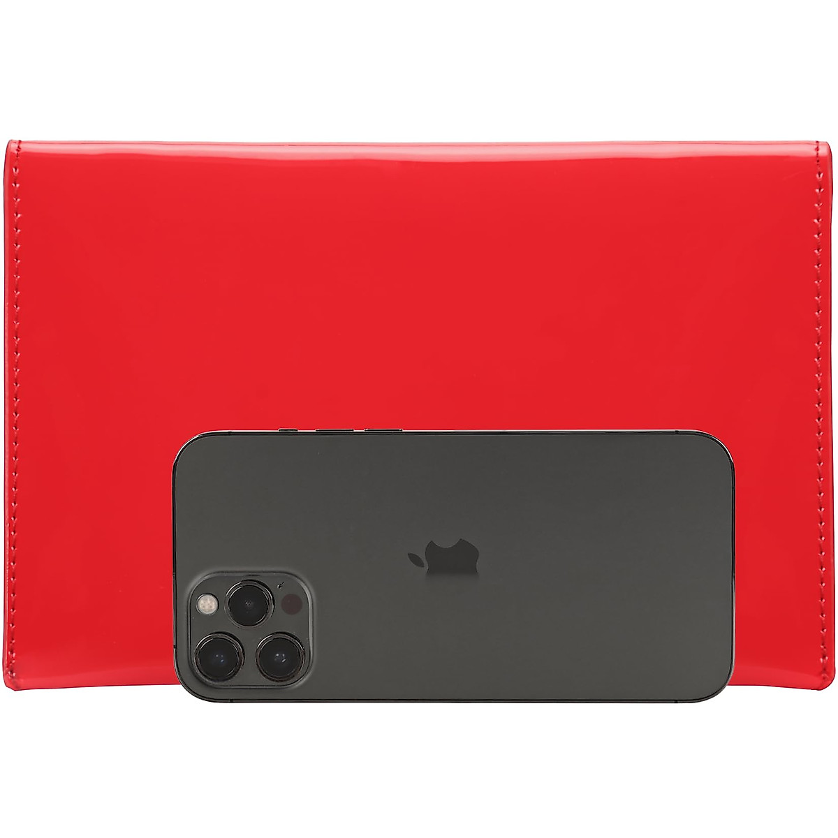 Dexmay Women Envelope Clutch Handbag Patent Leather Pouch Foldover Dress Purse Red