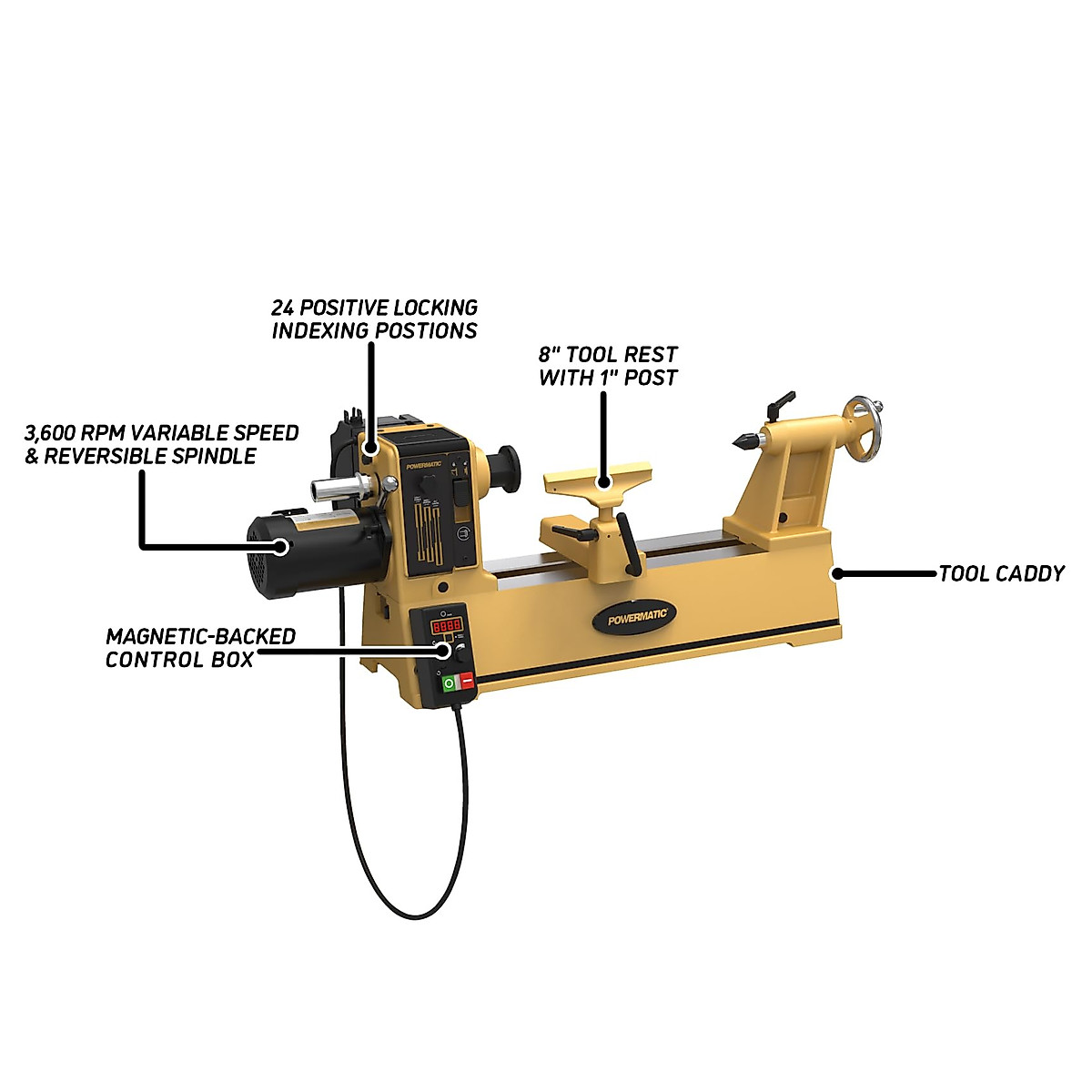 Powermatic PM2014, 14" x 20" Benchtop Woodworking Lathe, 1Ph 115V (1792014)