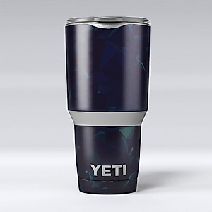 Design Skinz Blue Geometric V13 - Skin Decal Vinyl Wrap Kit Compatible with The Yeti Rambler Cooler Tumbler Cups