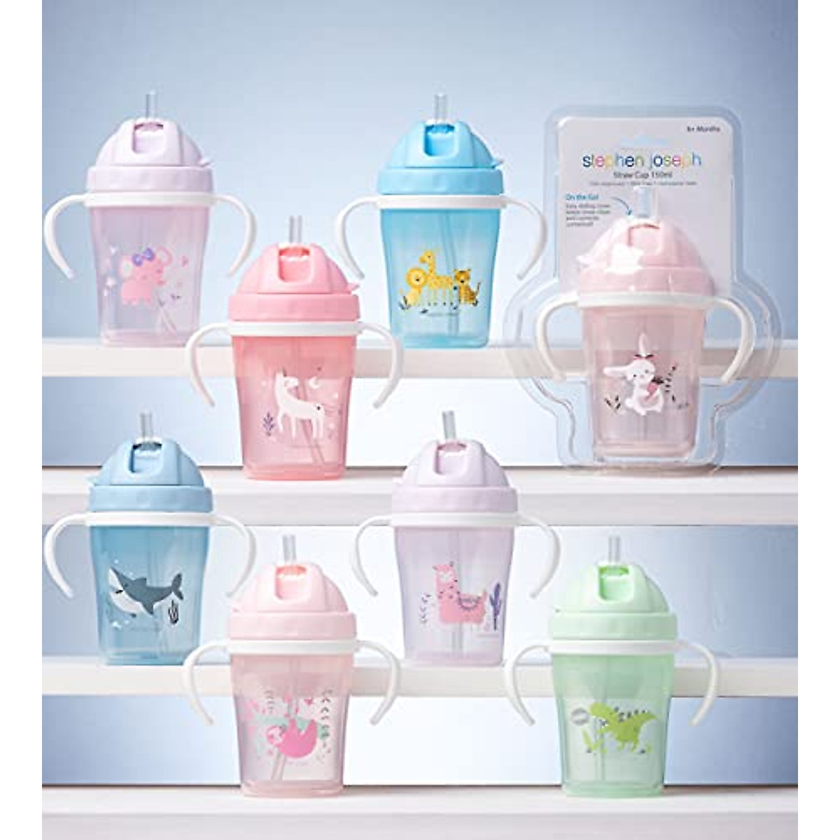 Stephen Joseph Straw Cups, Dino, One Size