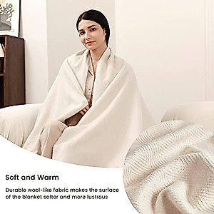 ZonLi Cream Throw Blanket Lightweight Herringbone Throw Blankets for Couch Ivory Beige Boho Throw Blanket Decorative Knitted Blankets with Tassels Fringe for Bed Outdoor 55'' x 75''