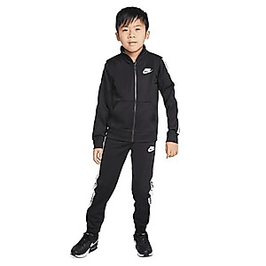 Nike Boy's Tricot Tracksuit Two-Piece Set (Little Kids) Black/White 7 Little Kid