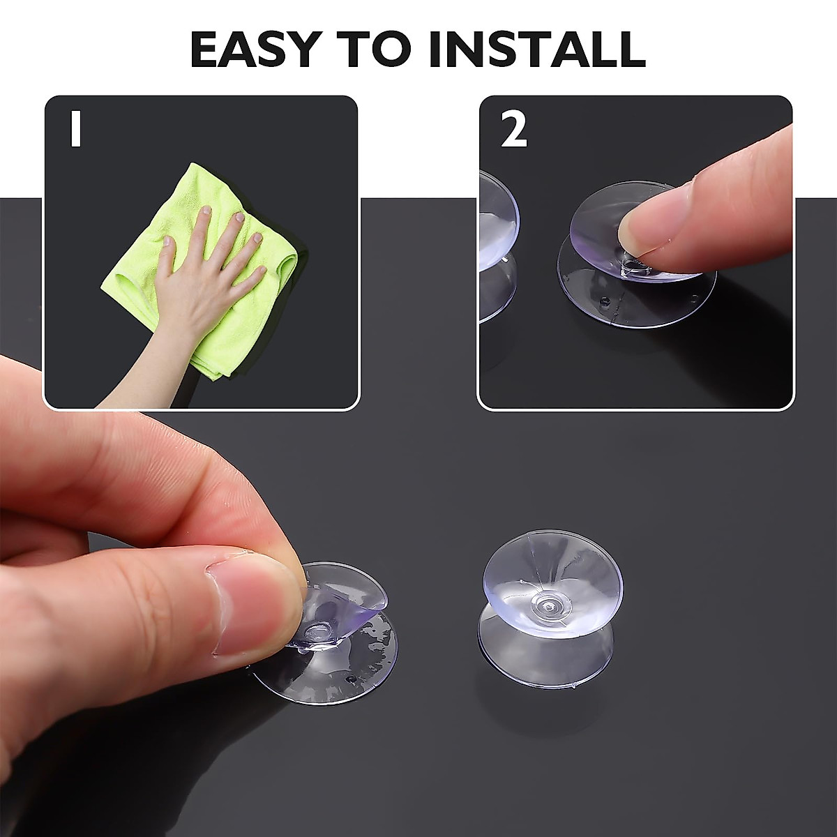 Zerodeko 10pcs Clear Bumpers Plastic Shims Double Sided Suction Cups Plastic Two Sided Suction Cups Glass Suckers Sucker Pad Without Hook Hanger Hook up Table Mat Mirror Desktop