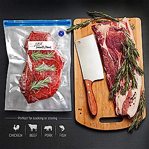 VICARKO 30 Vacuum Zipper Bags, Vacuum Sealer Bags, Food Storage, Reusable Bags, with Double Layers, BPA Free, Combo Size