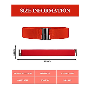 6 Pieces Elastic Belt Stretchy Belt Vintage Waist Belt with Metal Buckle for Women Girl