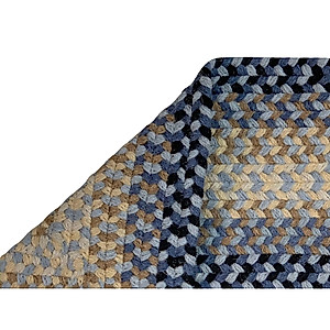 Better Trends Woodbridge Braid Collection is Durable, Reversible Indoor Area Utility Rug 100% Wool in Vibrant Colors, 20" x 30" Rectangle, Blue