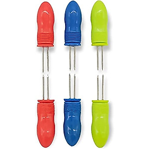 Handy Housewares 6 Piece Jumbo Corn Holders Corn Cob Skewers Handle Set - Multicolor (1 Set)